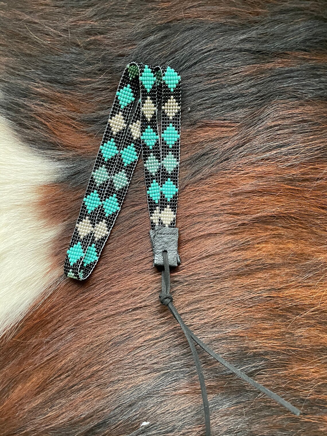 Black and Teal Diamond Hat Band 74 - Etsy