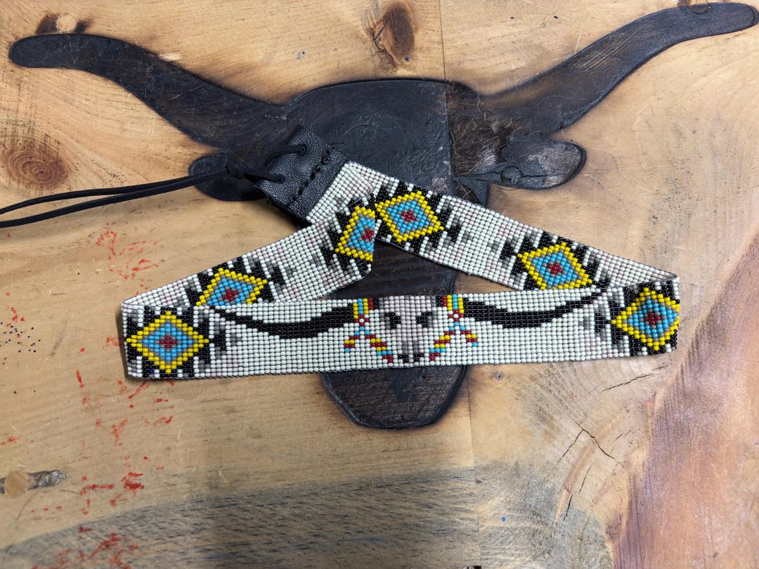 Long Horn Aztec Hat Band 1 1/8" Wide - Etsy