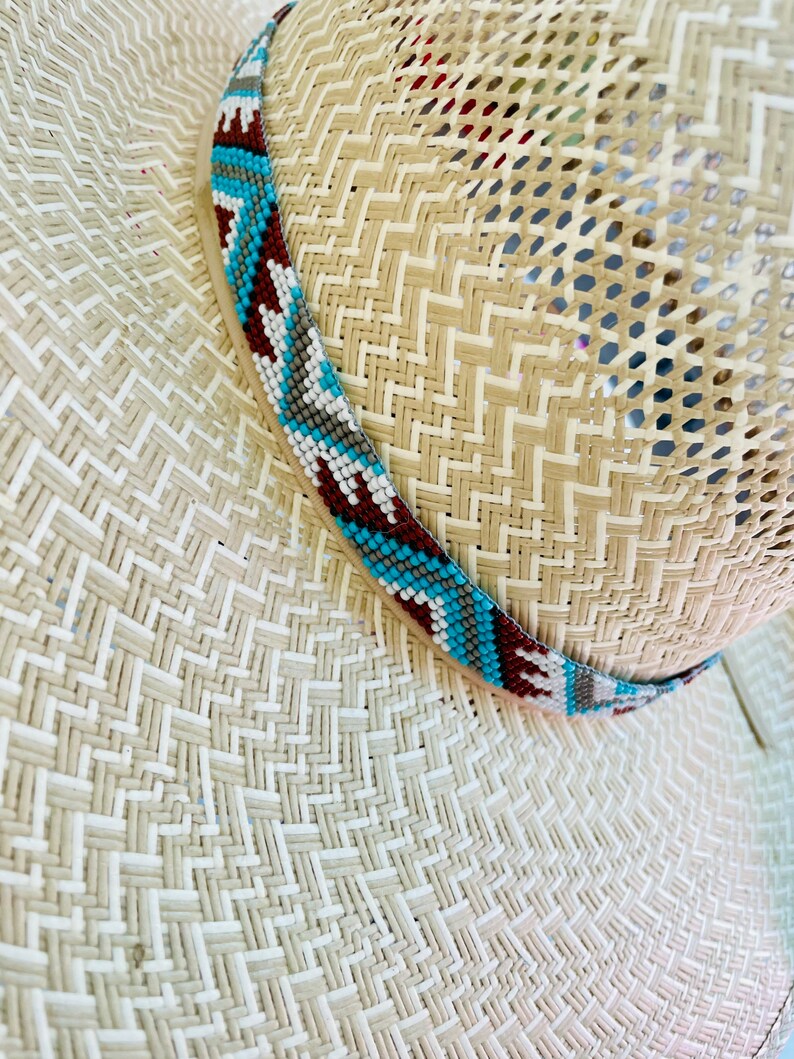 Blue and Red Aztec Hat Band 5/8 Wide - Etsy