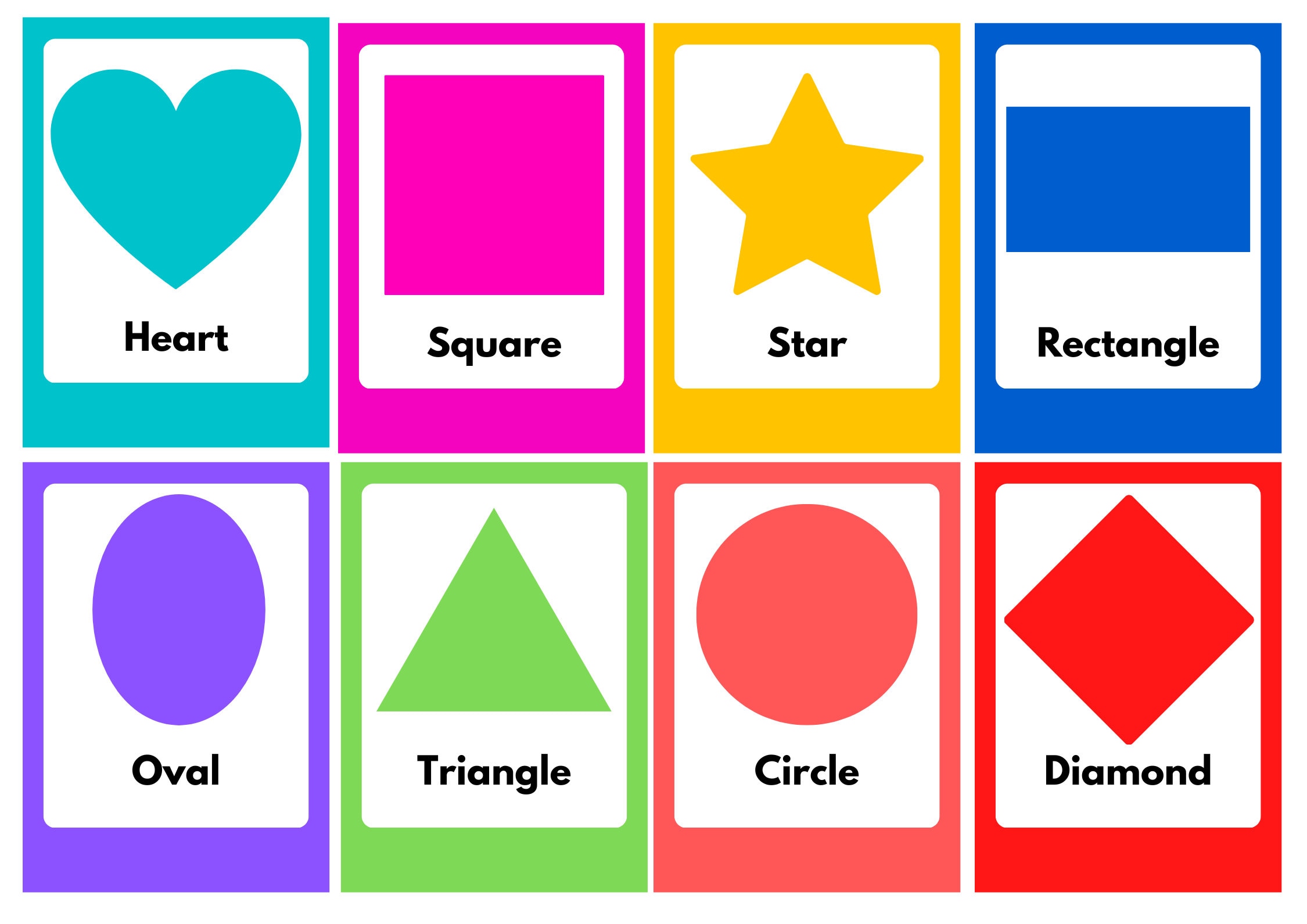 Colorful Shape Digital Flashcards - Etsy