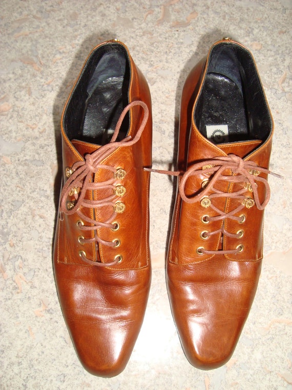 Chaussures Femme Soulier Pollini Vintage cuir Marron … - Gem