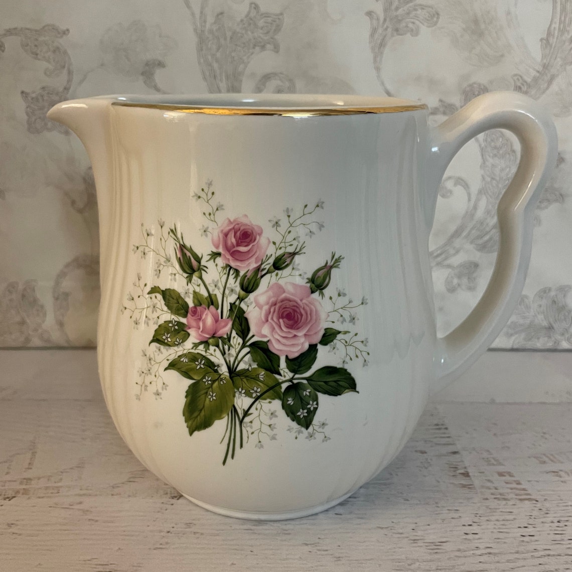 Vintage Hall Pitcher Rayed Jug Heather Rose 40 Ounces USA - Etsy