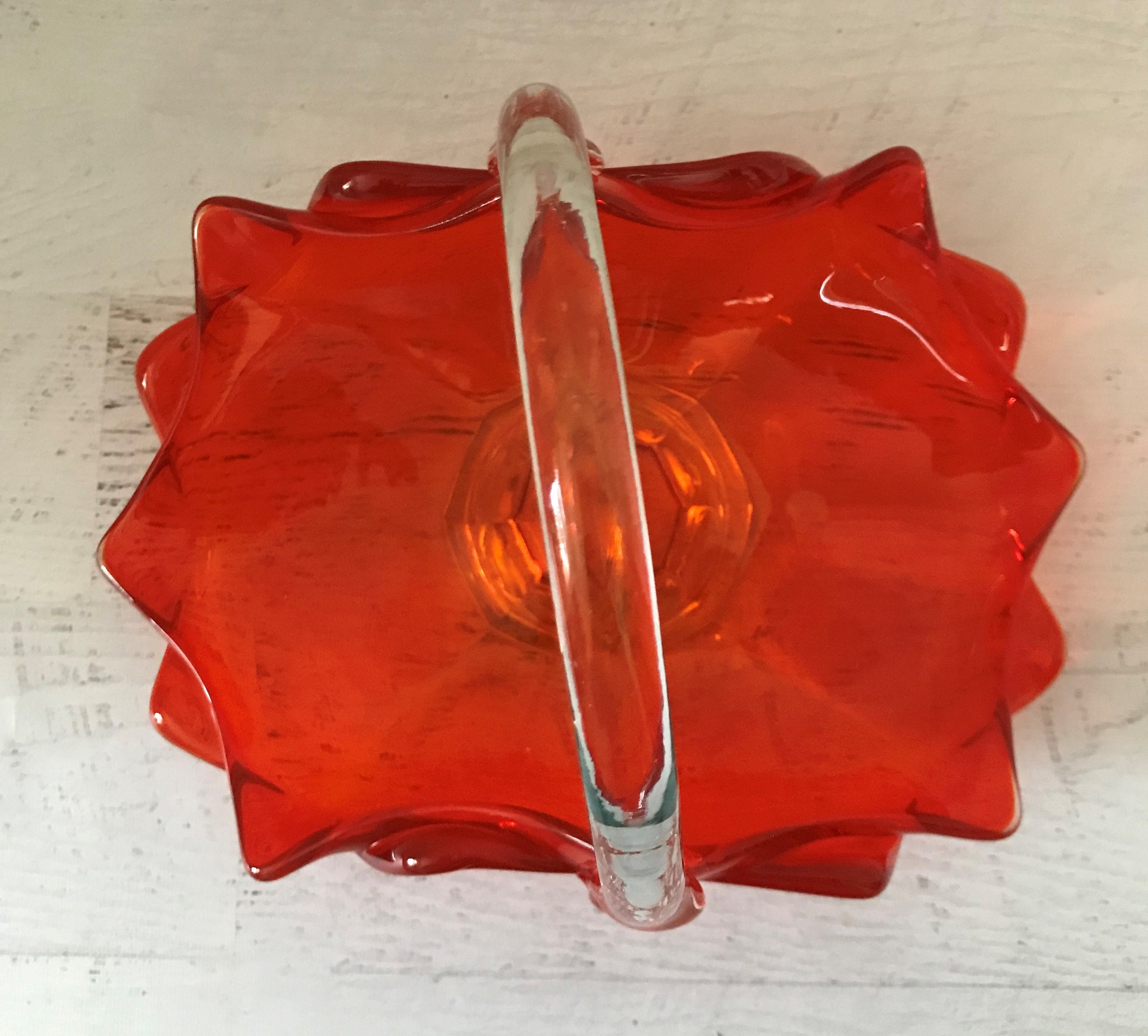 Viking Glass Handled Basket Epic Pattern 509 Orange - Etsy