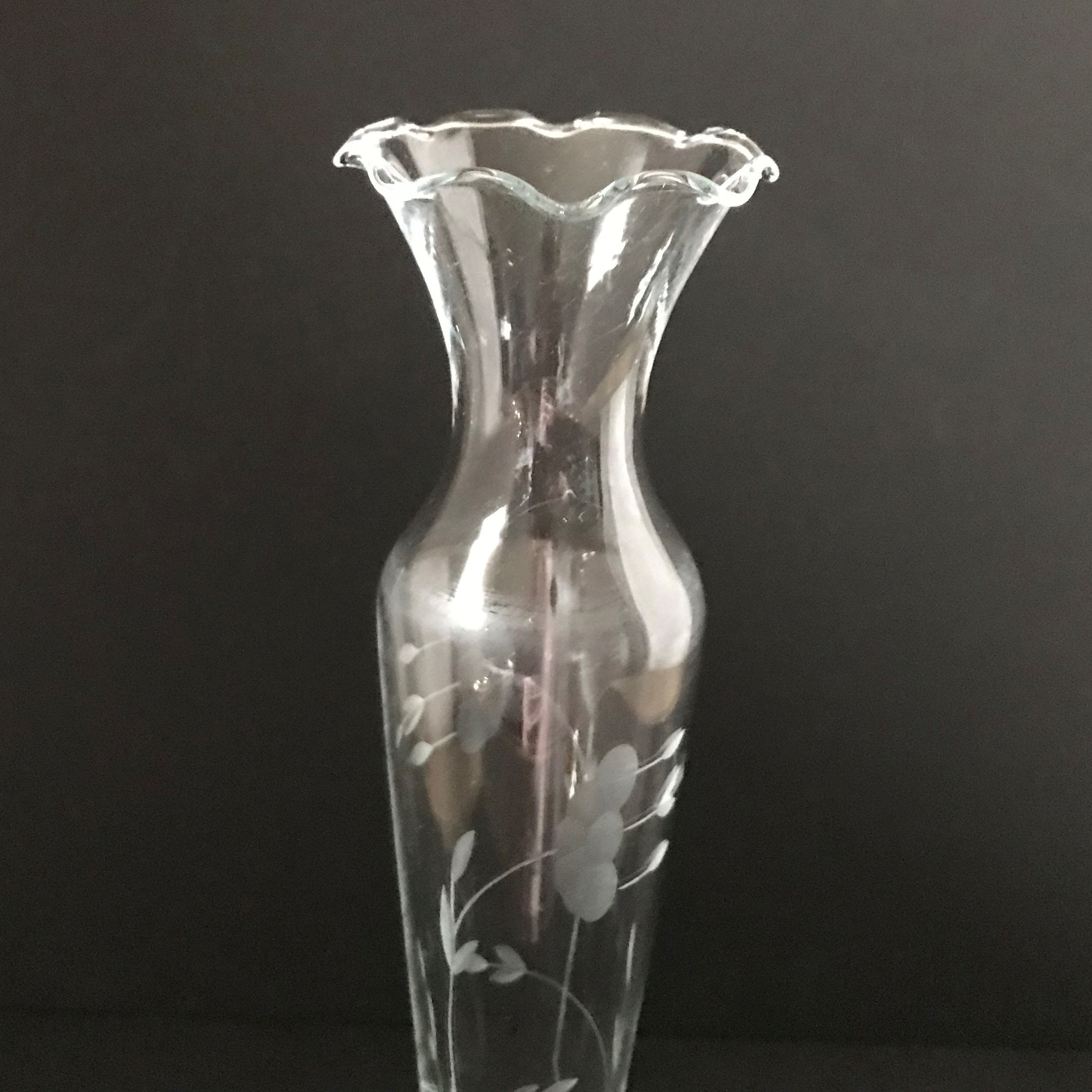 Vintage Princess House Bud Vase Heritage Etched Glass Flower | Etsy