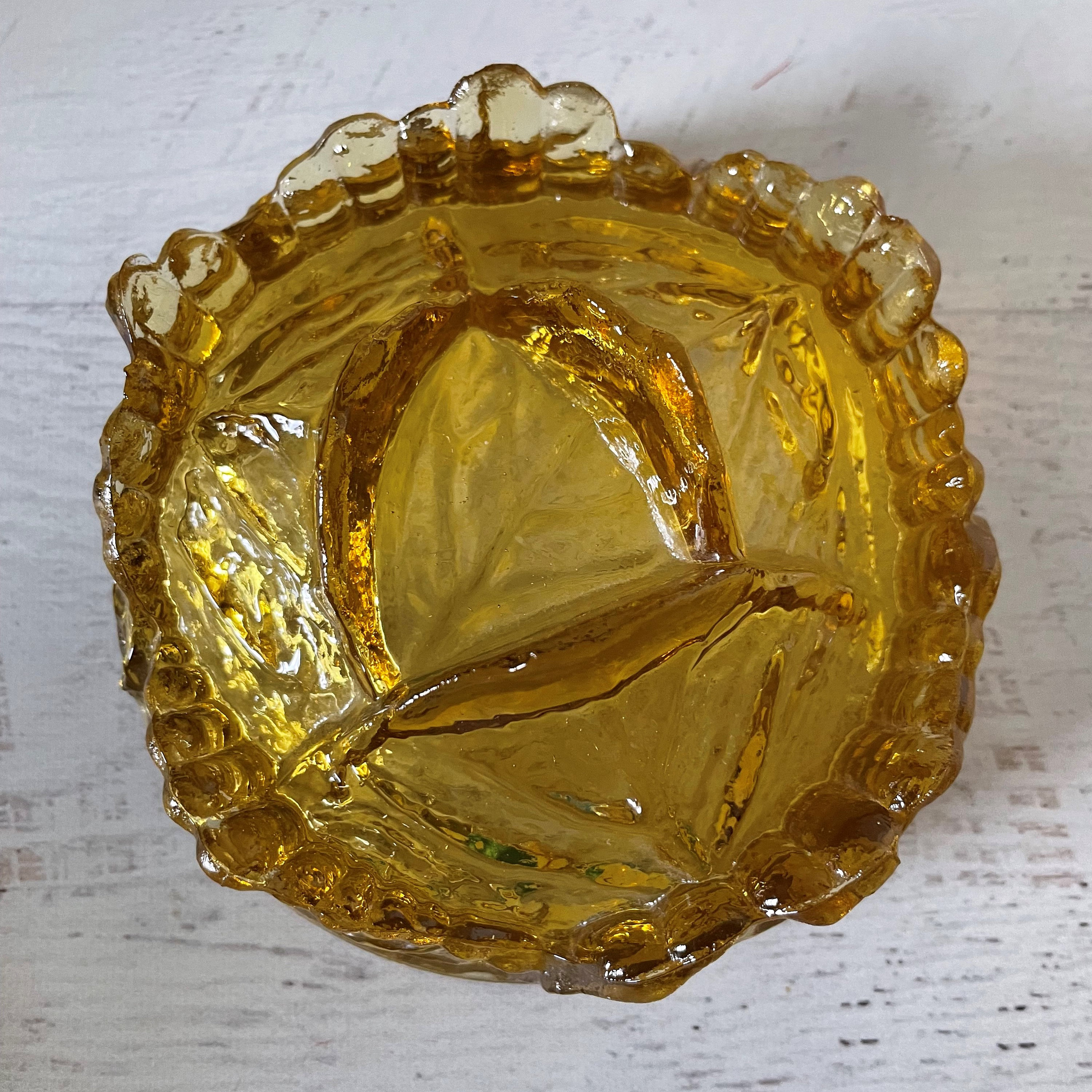 Vintage Covered Cabbage Bowl Amber Glass LE Smith Glass - Etsy