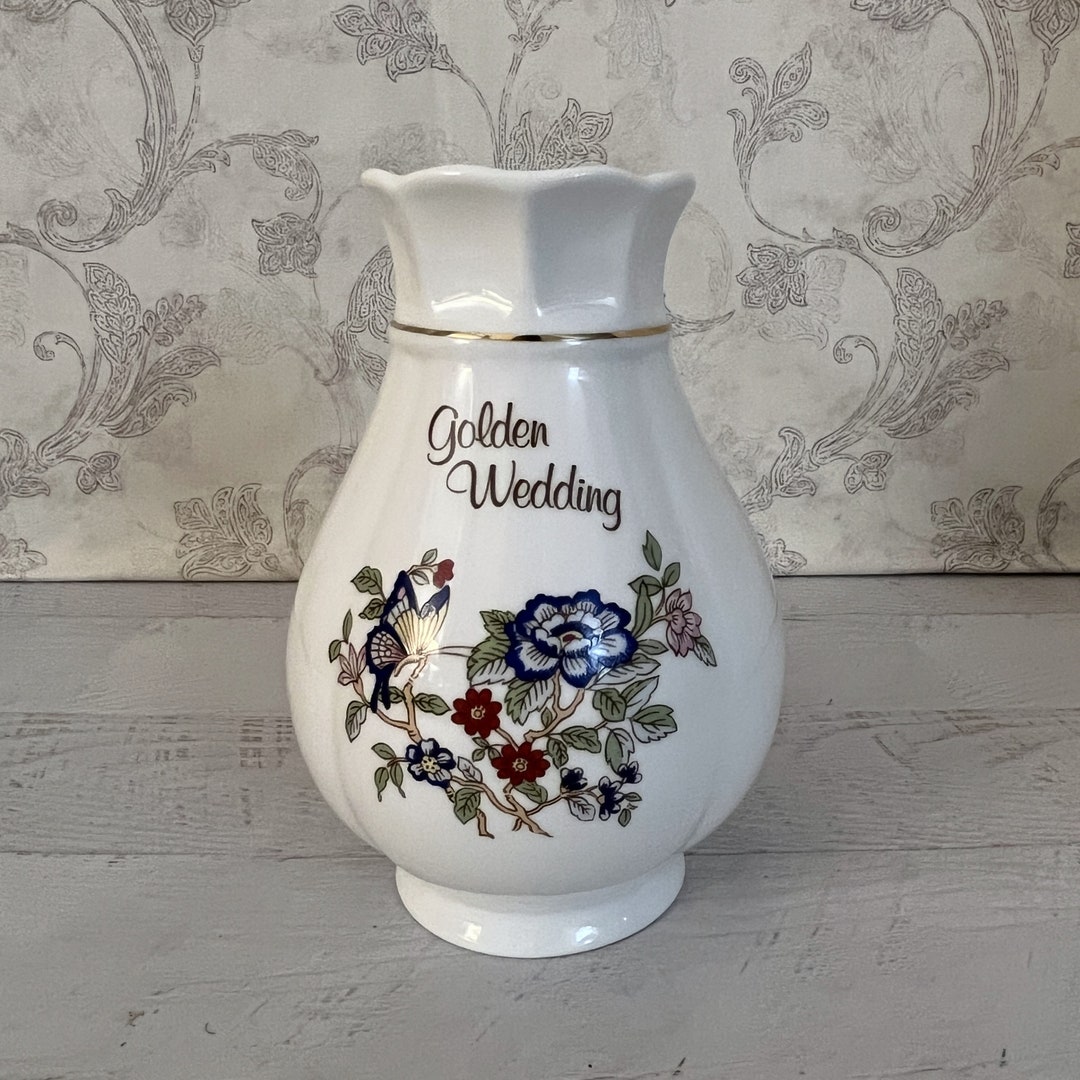 Royal Tara Golden Wedding Anniversary Vase Harmony Giftware - Etsy