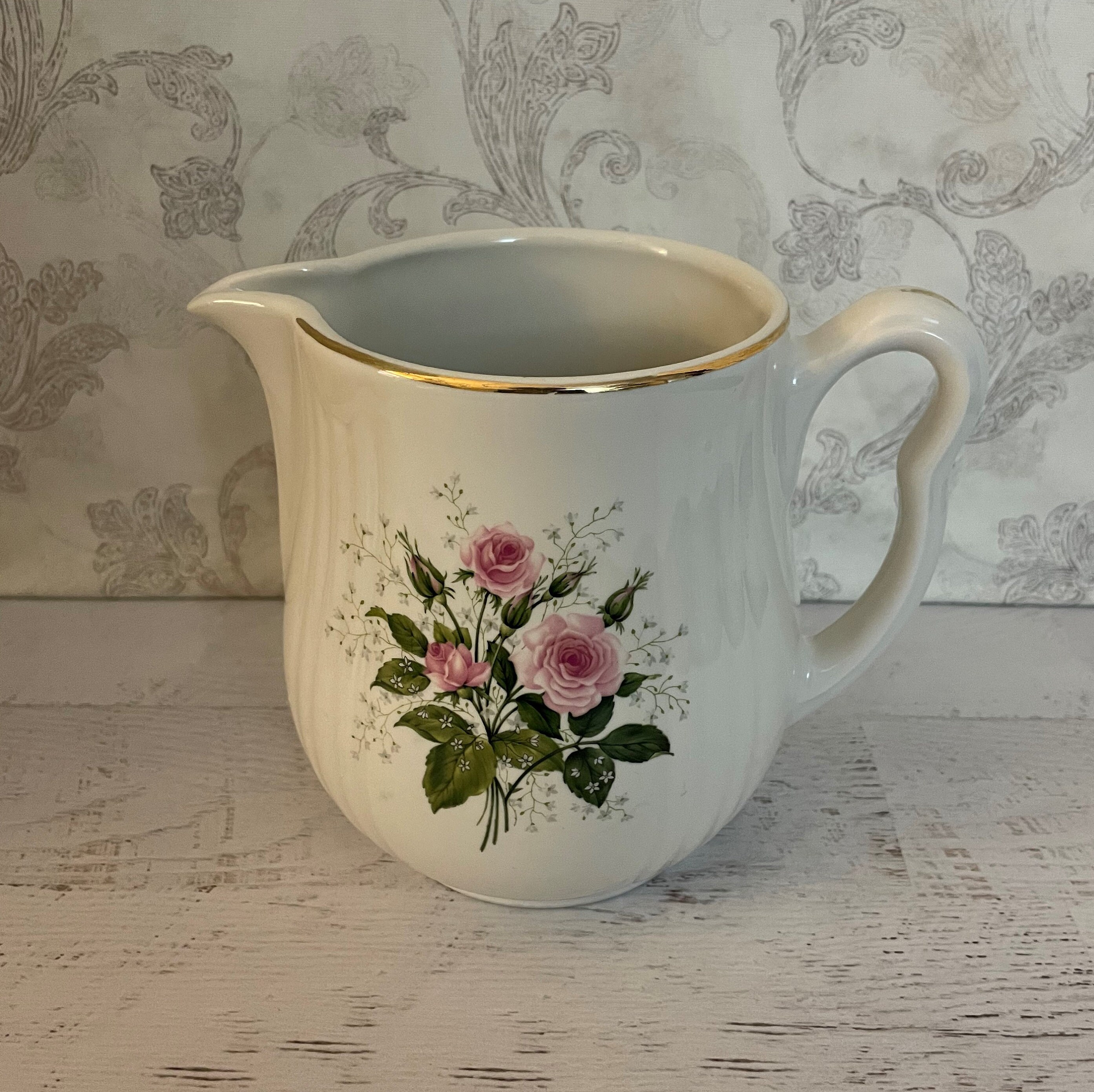 Vintage Hall Pitcher Rayed Jug Heather Rose 40 Ounces USA - Etsy