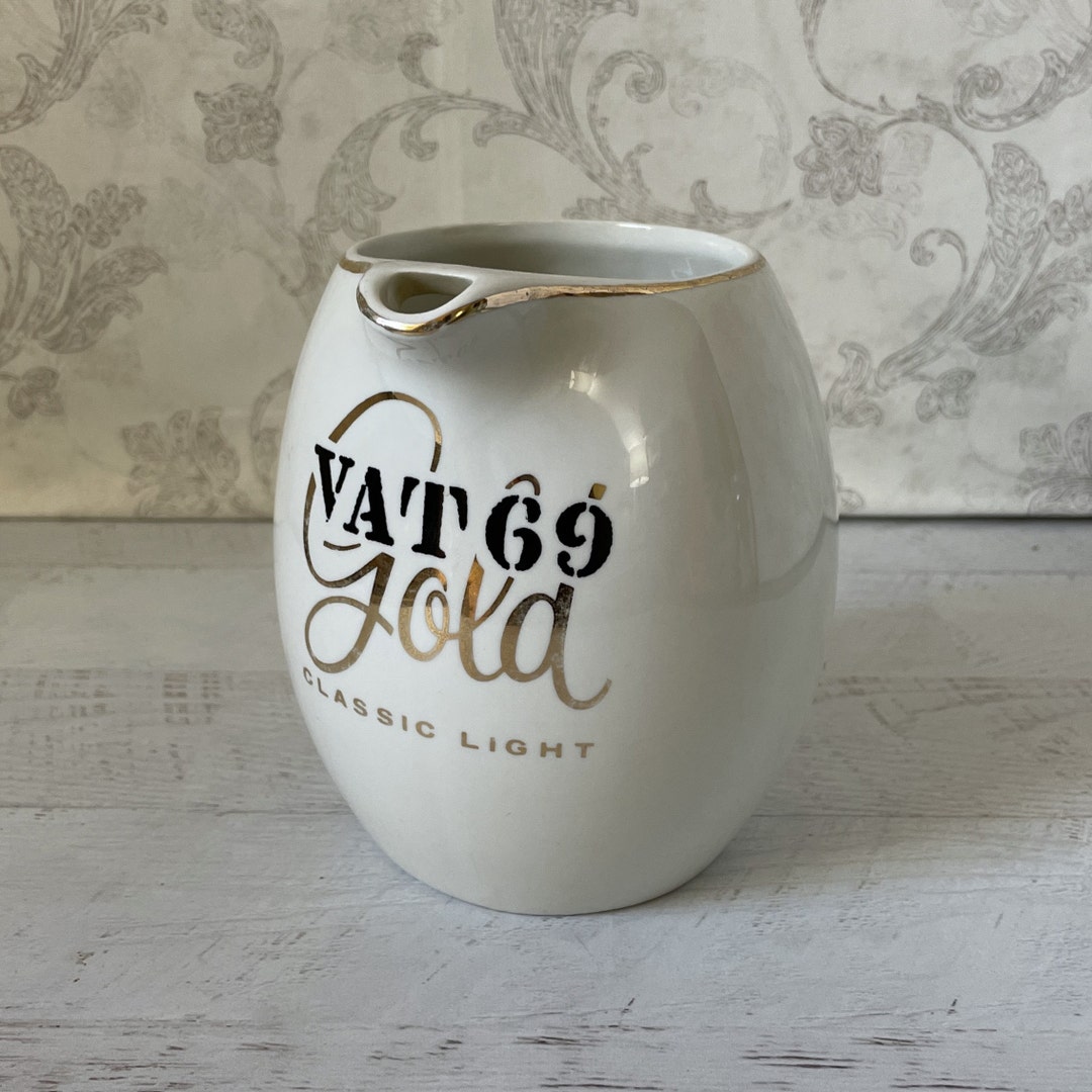 Vintage Vat 69 Gold Bar Pitcher, Classic Light, Advertising Pitcher ...