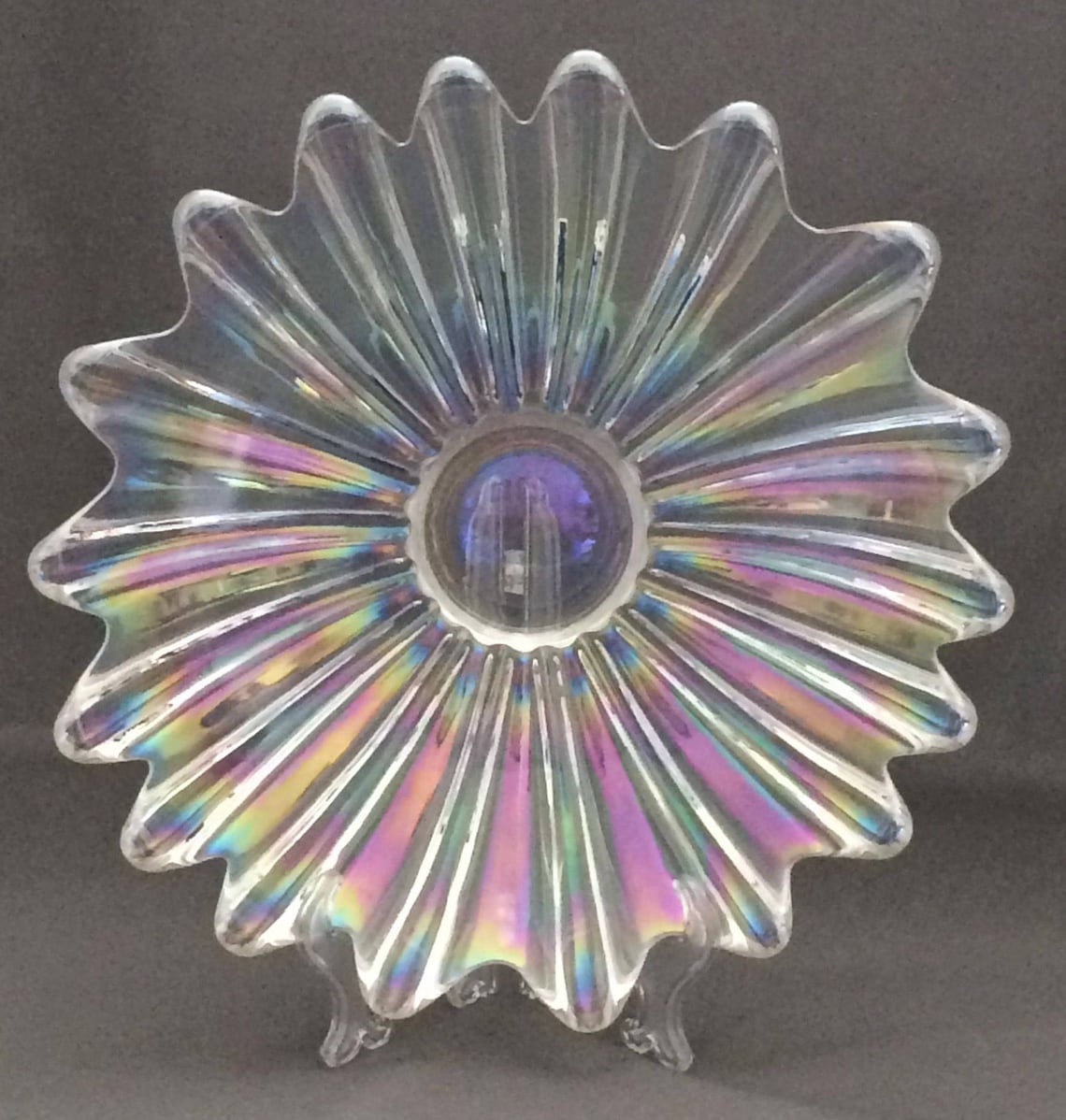 Federal Glass Celestial Iridescent Bowl Vintage 11 - Etsy