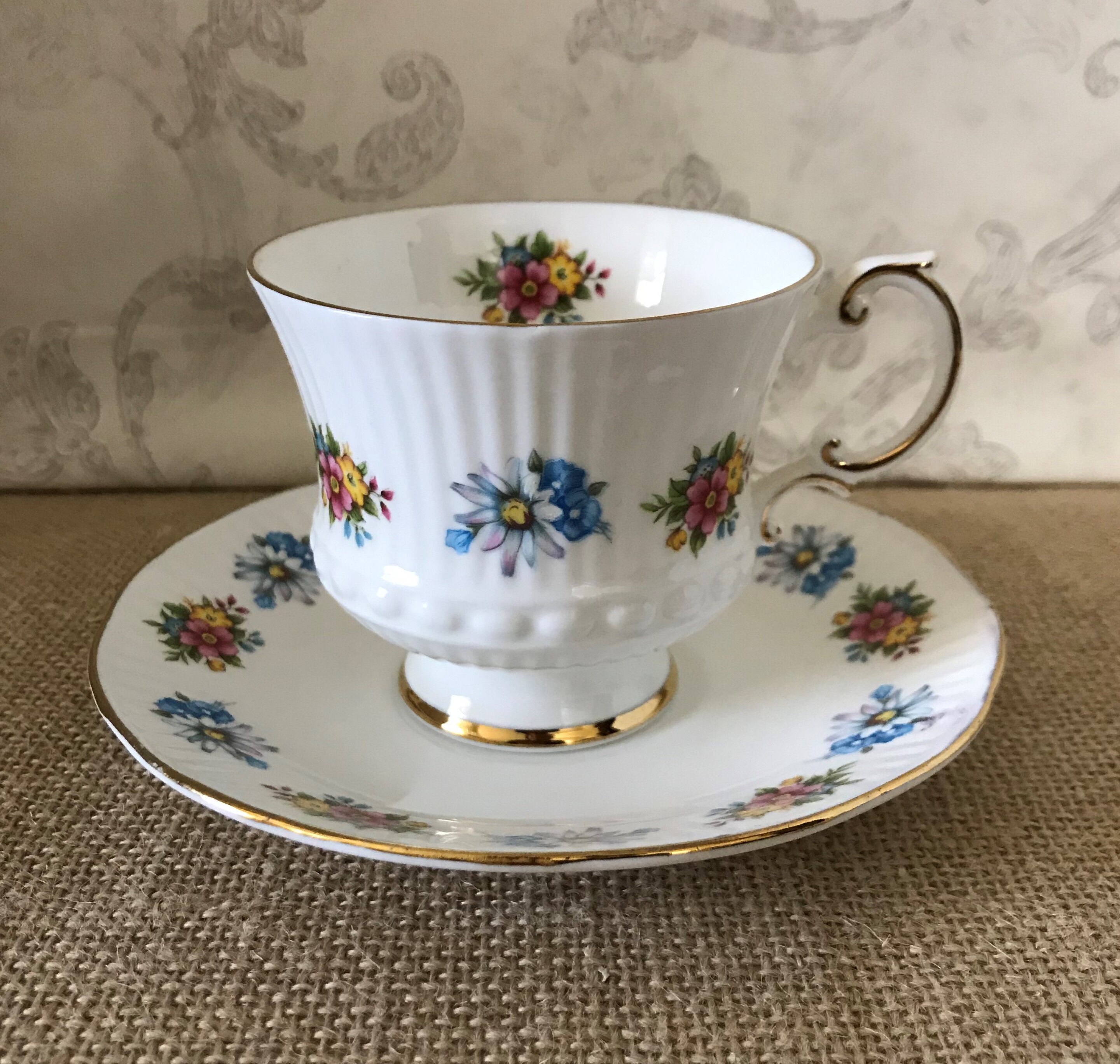 Vintage Elizabethan Tea Cup and Saucer Set England Colorful - Etsy