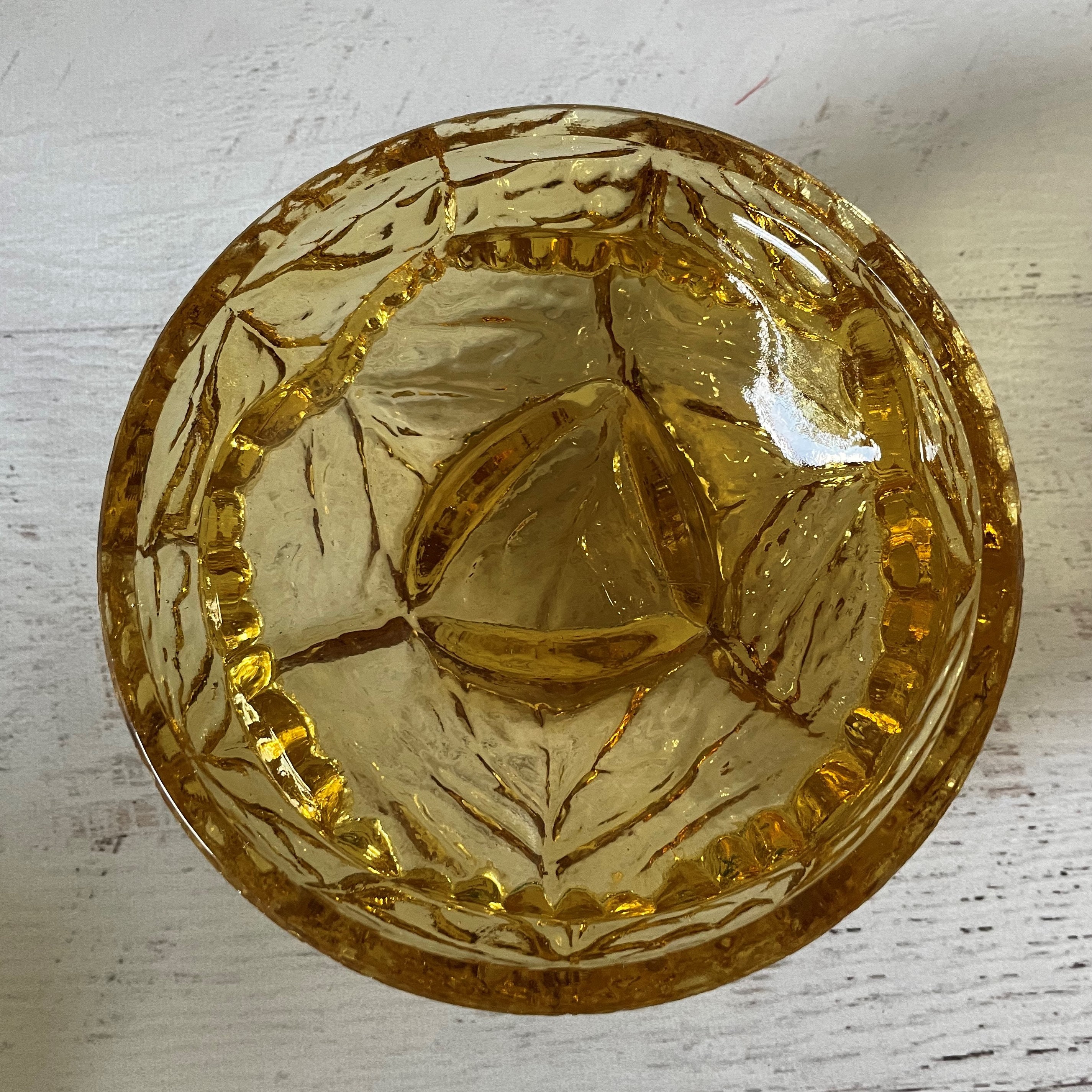 Vintage Covered Cabbage Bowl Amber Glass LE Smith Glass - Etsy