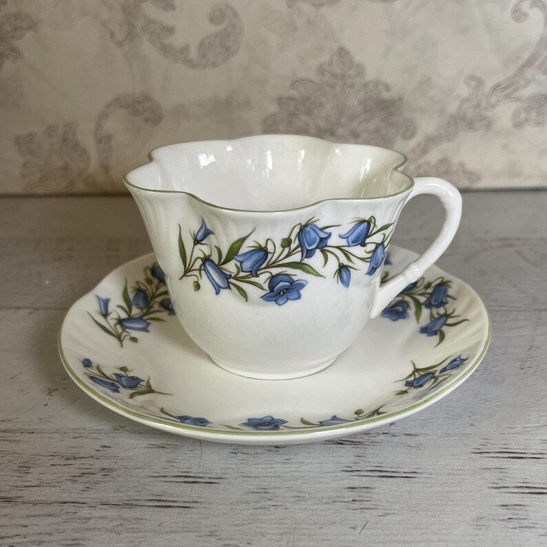 Crown Staffordshire Tea Cup and Saucer Set, Bluebells, Made in England ...