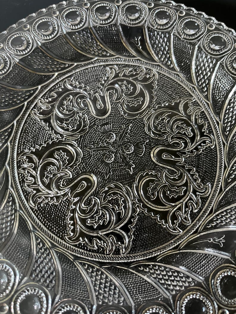 Peacock Feather and Thistle Plate, MMA Reproduction by Imperial Glass ...