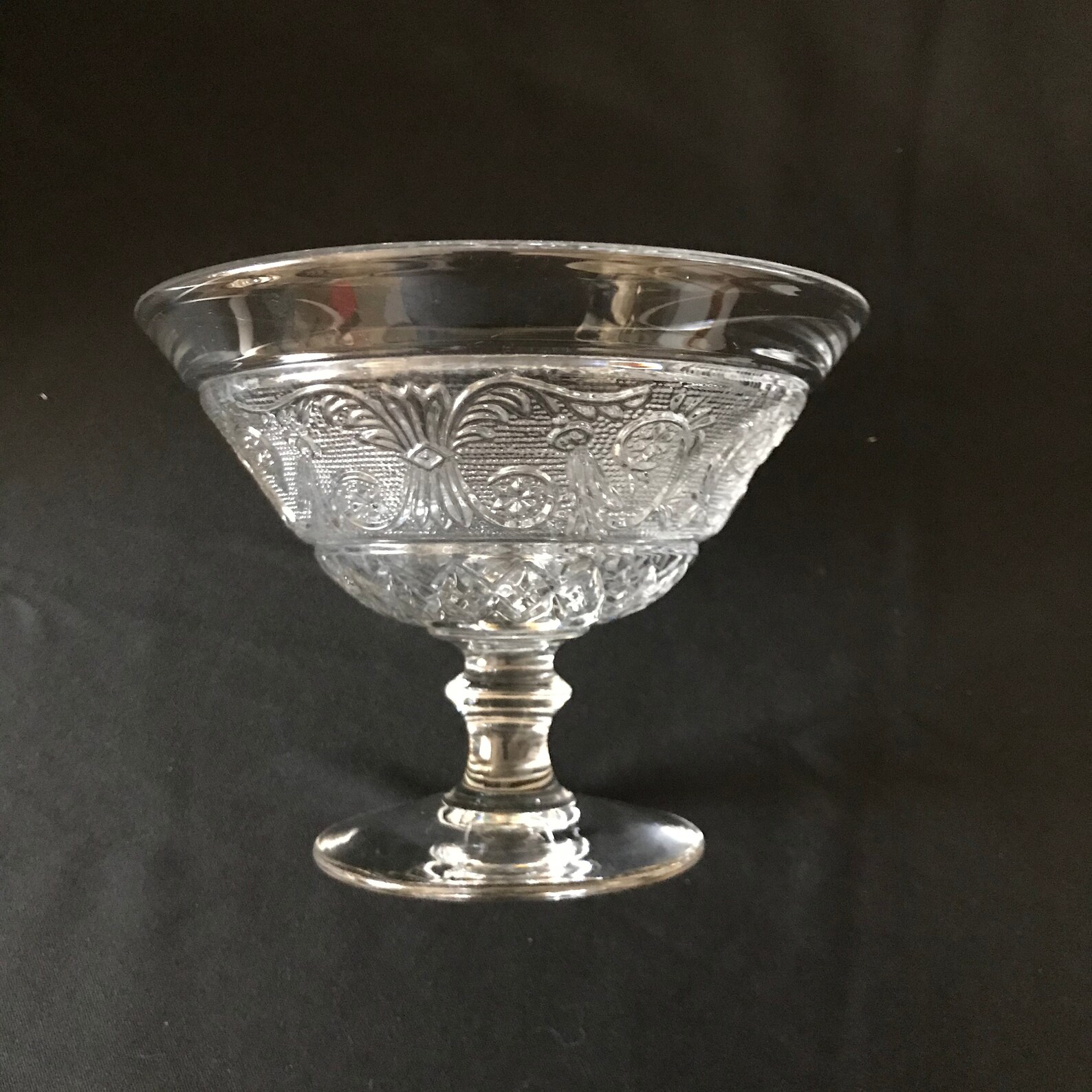 Vintage Duncan & Miller Glass Tall Compote Sandwich Clear | Etsy