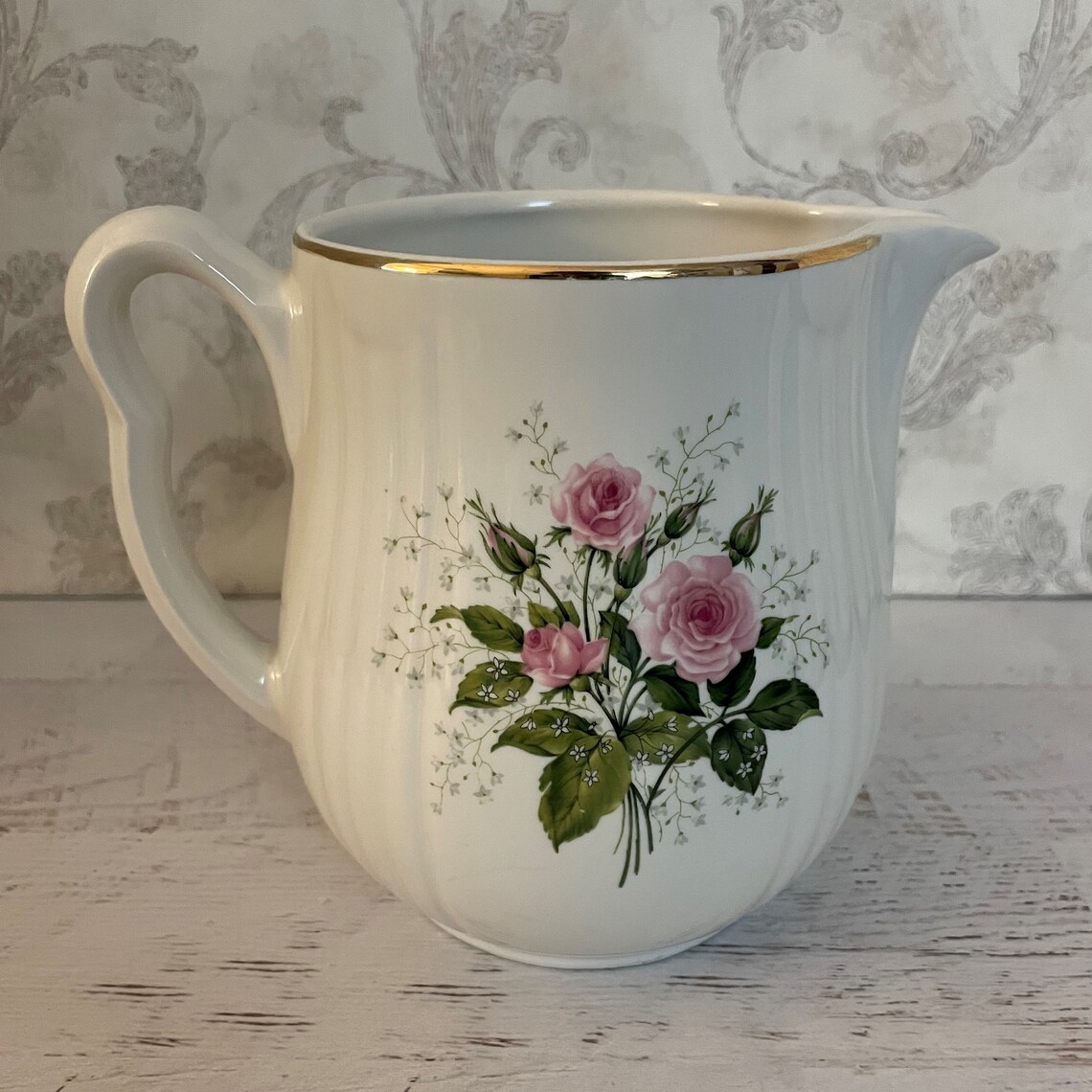 Vintage Hall Pitcher Rayed Jug Heather Rose 40 Ounces USA - Etsy