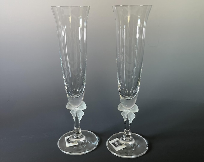 Mikasa Champagne Flutes, Forever Pattern With Frosted Ribbon Stem, Pair ...