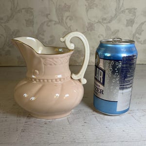 Lenox 16 Oz Pink Pitcher With Gold Trim, Colonial Collection, Made in ...
