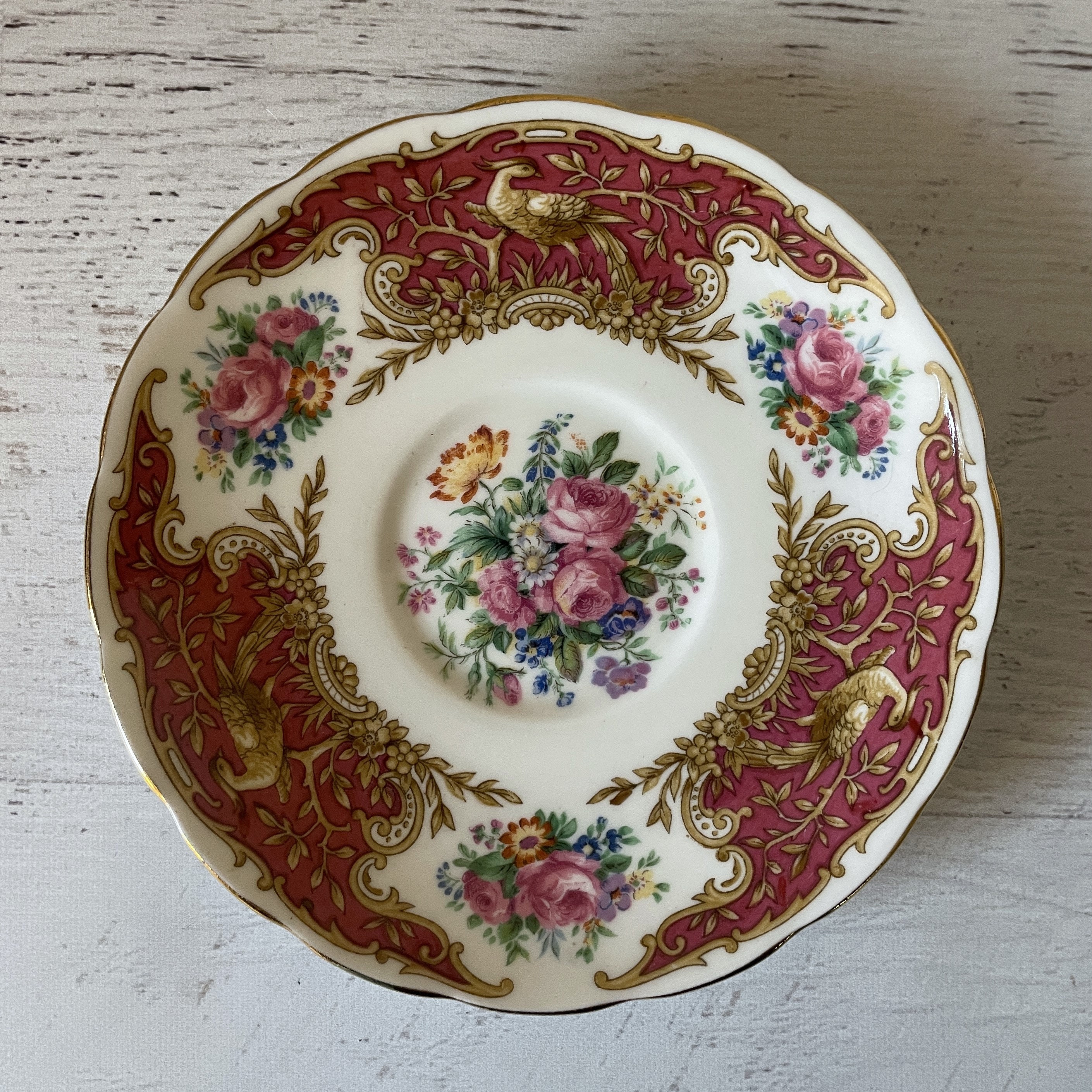 English Tea Cup and Saucer Set, Montrose Pattern, Foley China, E Brain ...