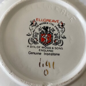 Vintage Ellgreave Pottery Teapot: Floral English Ironstone, Gold Trim ...