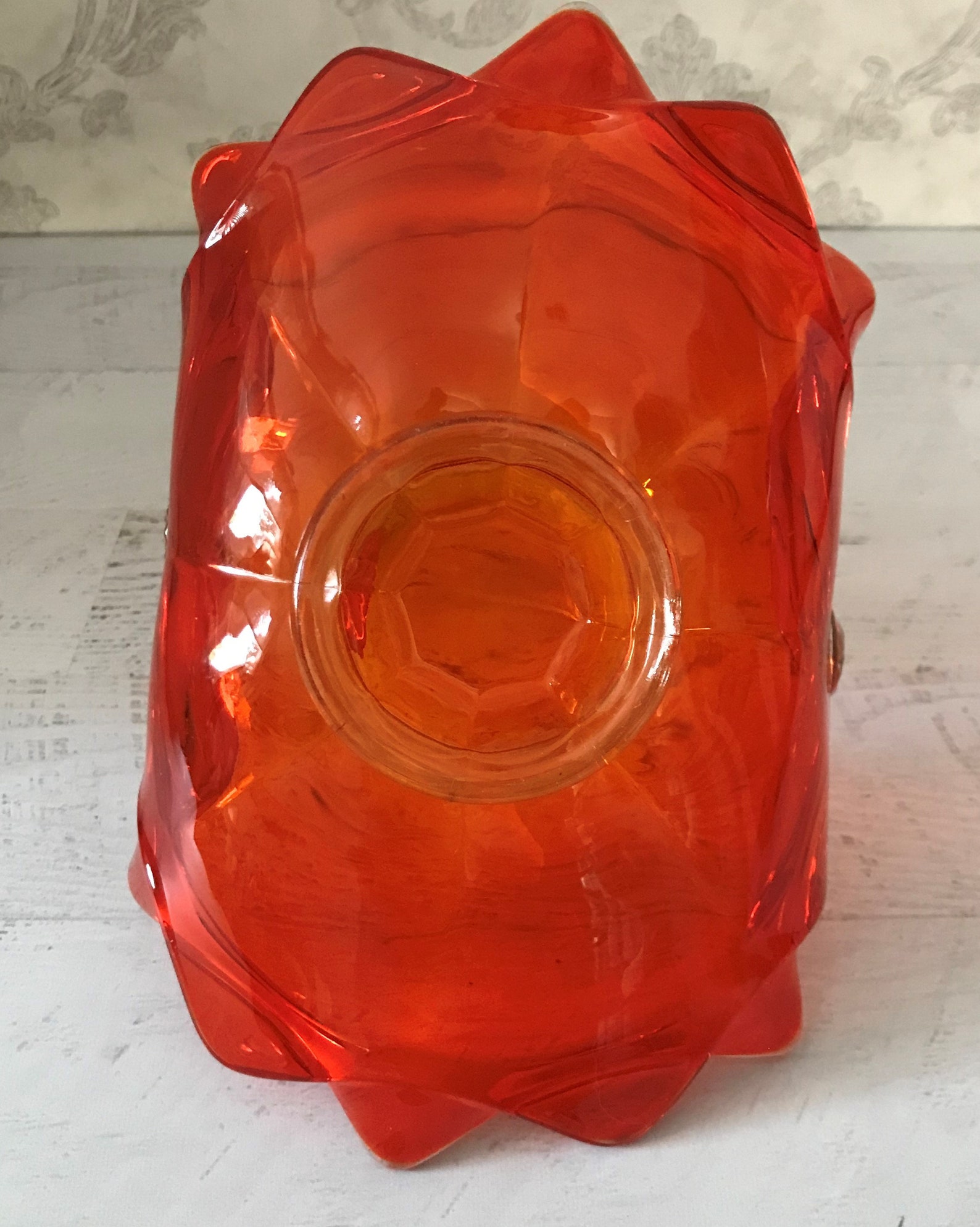 Viking Glass Handled Basket Epic Pattern 509 Orange - Etsy