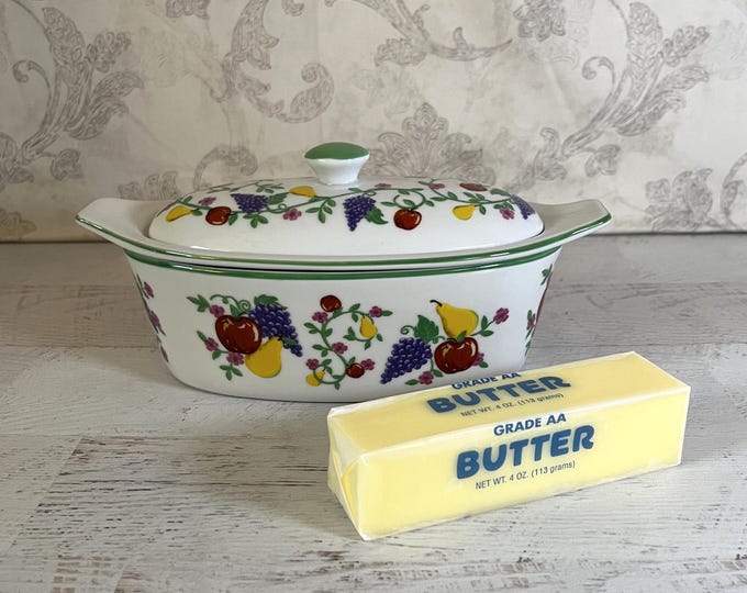 Vintage Butter Boat With Water Reservoir, Cook Street Covered Butter ...
