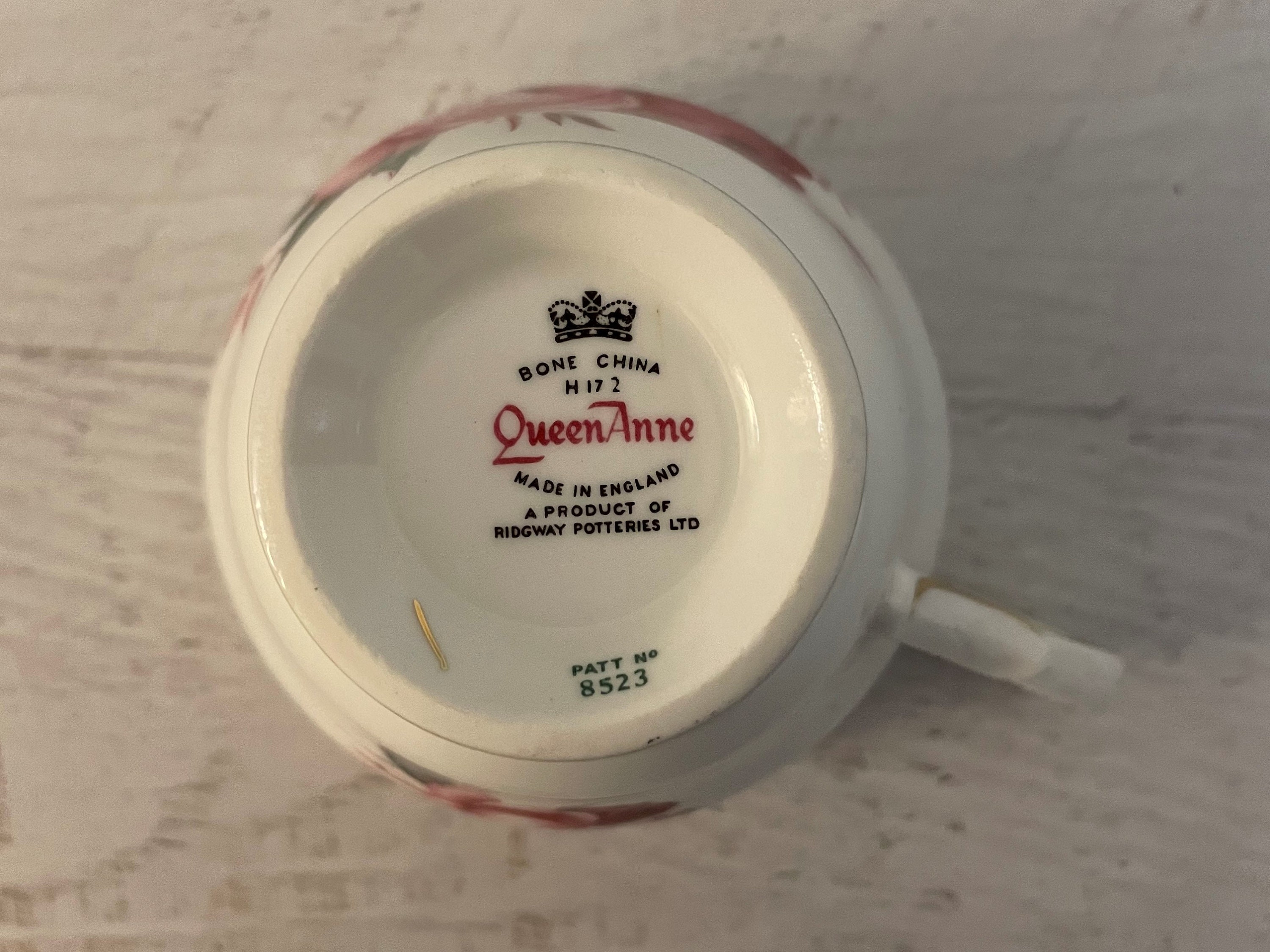 Vintage Queen Anne Tea Cup and Saucer Set Pink Roses Pattern - Etsy