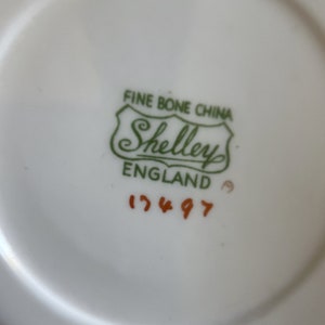 Shelley Polka Dot Turquoise Cup and Saucer, Henley Shape, Vintage ...
