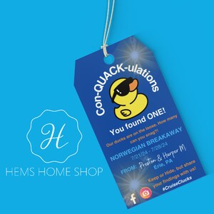 Con-quack-ulations! Editable CRUISE DUCK Tags/ Duck Tags/ Norwegian ...