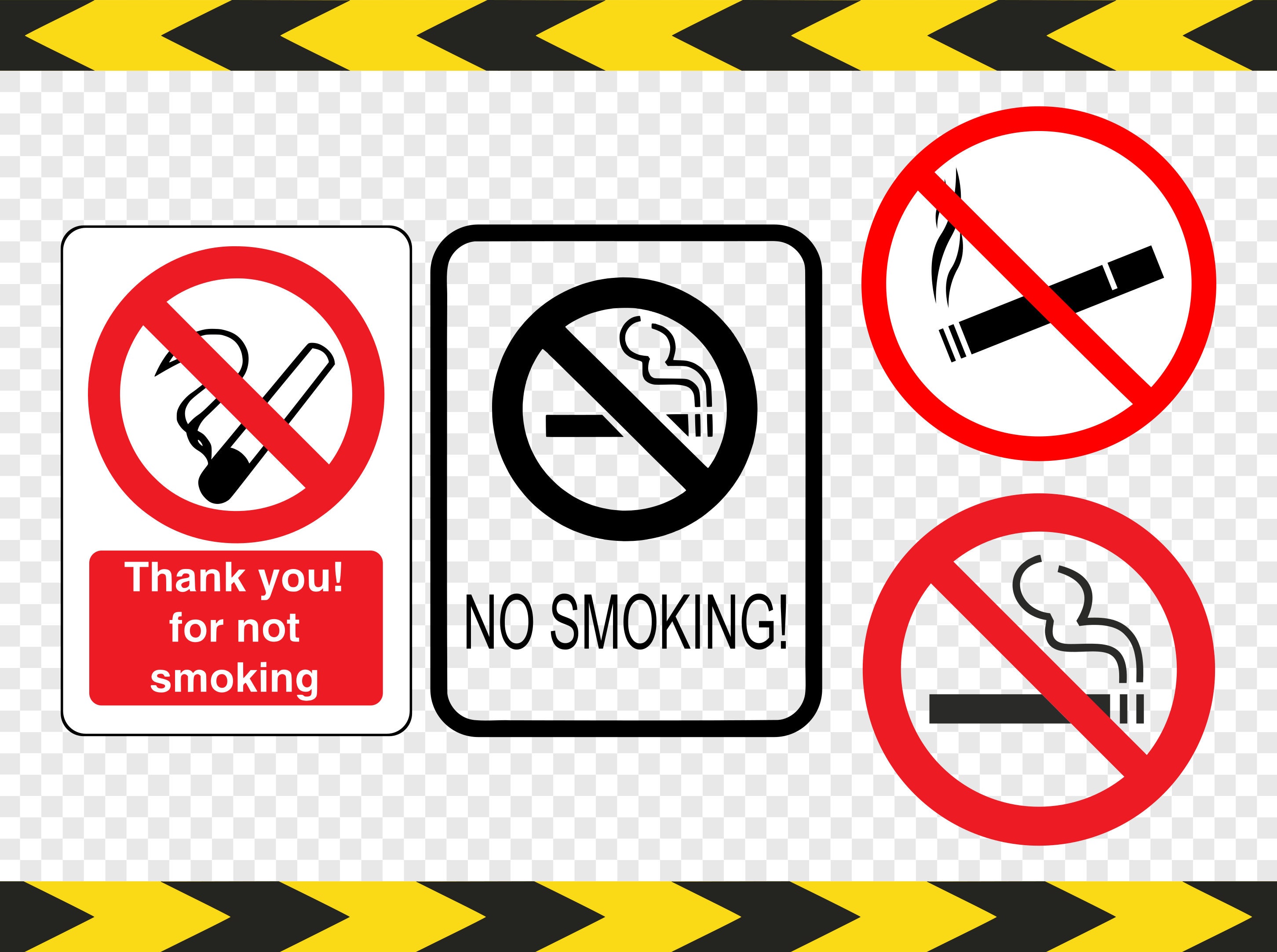 No Smoking Sign Svg Clipart Printable Cigarette Cricut Silhouette Dxf ...