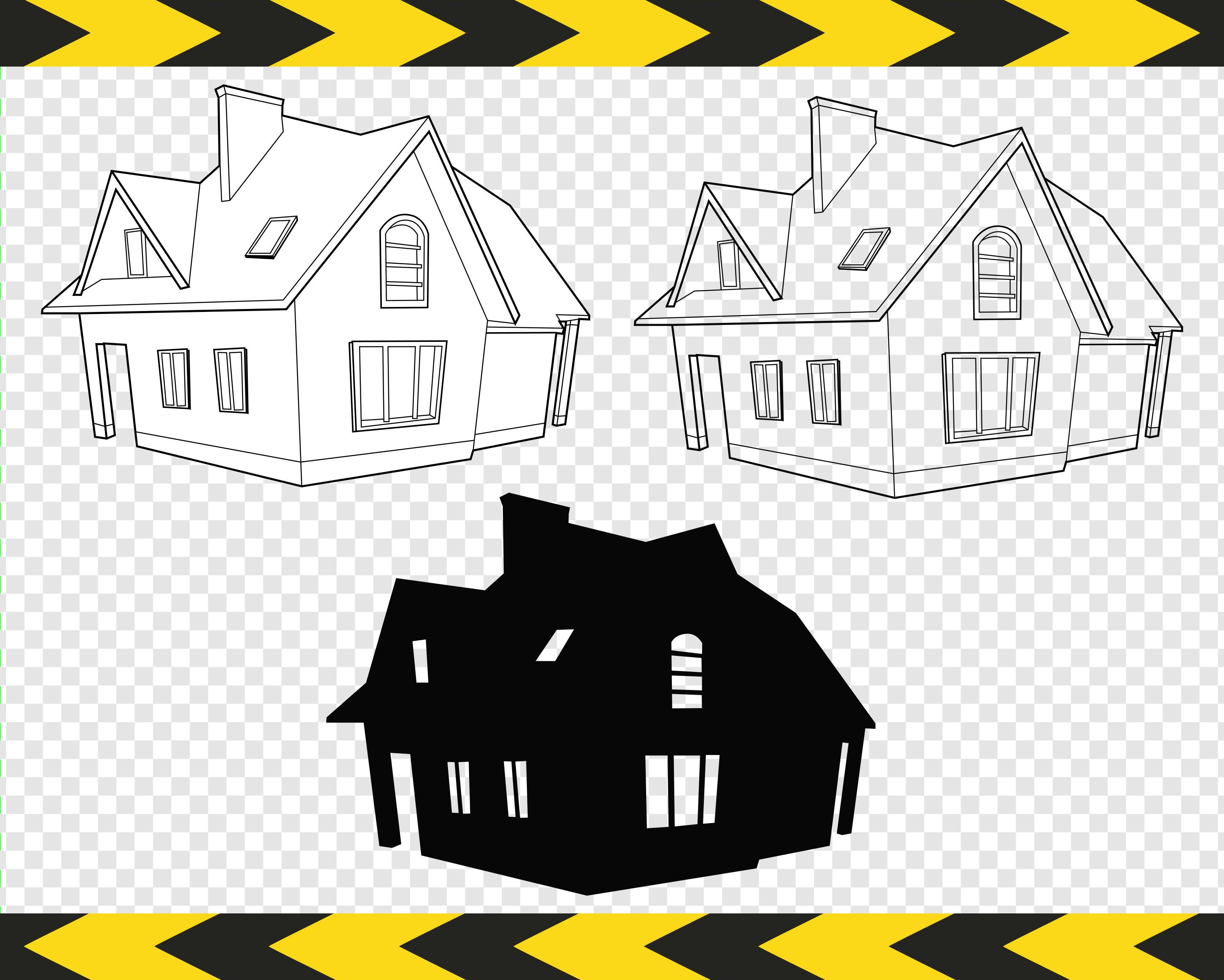 House SVG file Building Clip art Vector Silhouette pictures | Etsy