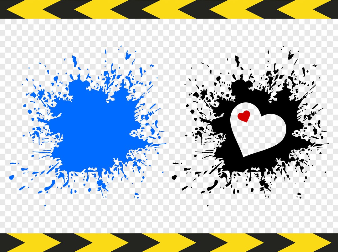Paint Splatter Heart SVG Files Designs Print Shirt Silhouette Cricut ...