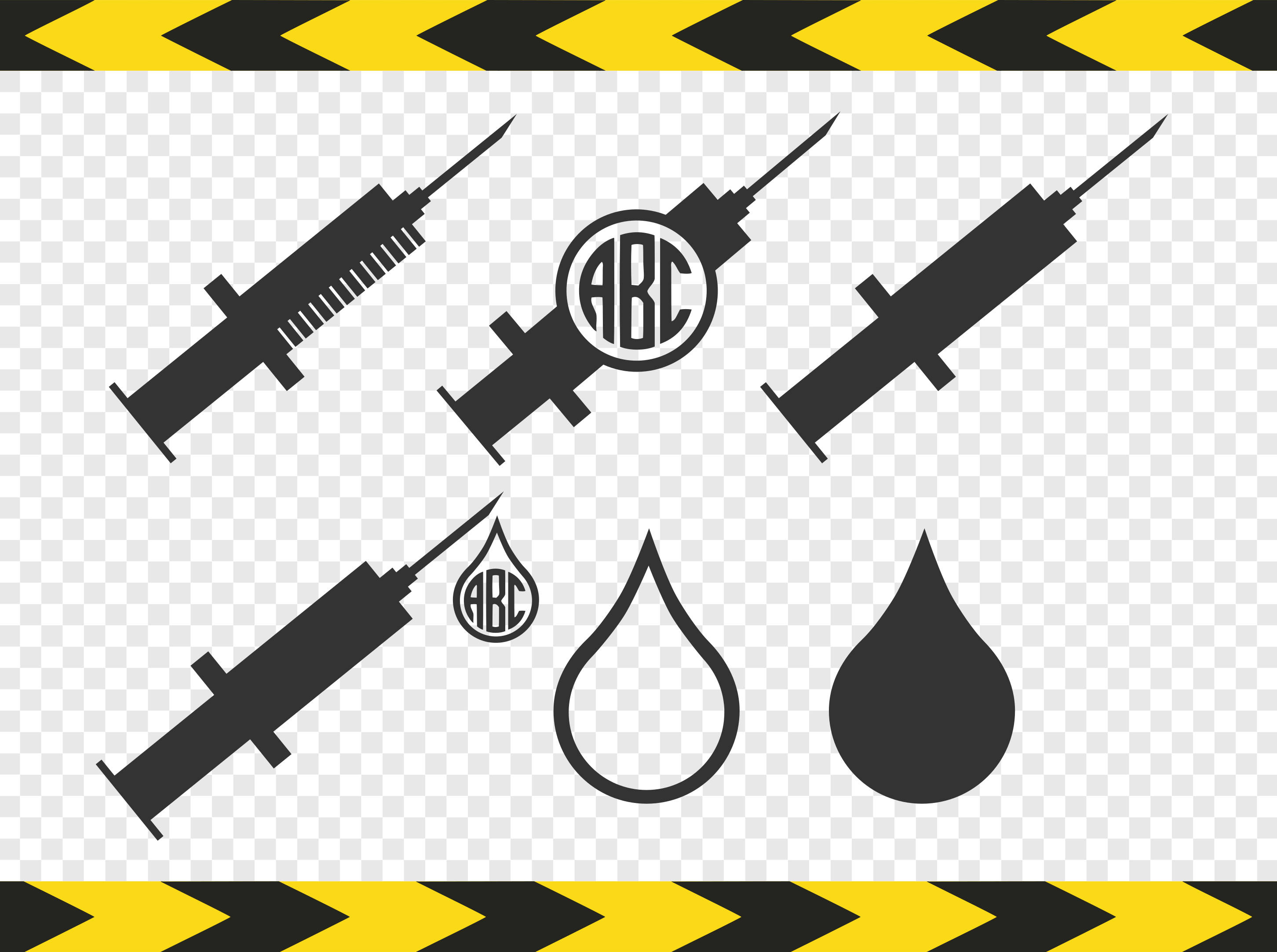 Syringe SVG Blood drop Nurse monogram clipart Injection Cut | Etsy