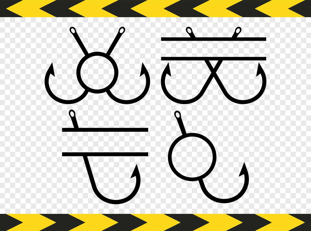 Fish Hook Monogram Frame Svg Clipart Fishing Fisherman Gift Cut Files ...