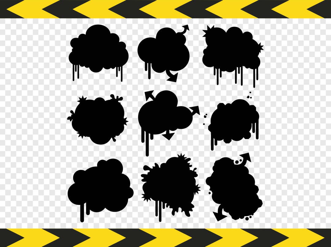 Cloud Splatter SVG Clipart Cloud Wall Decals Grafitti Art Shirt Cut ...