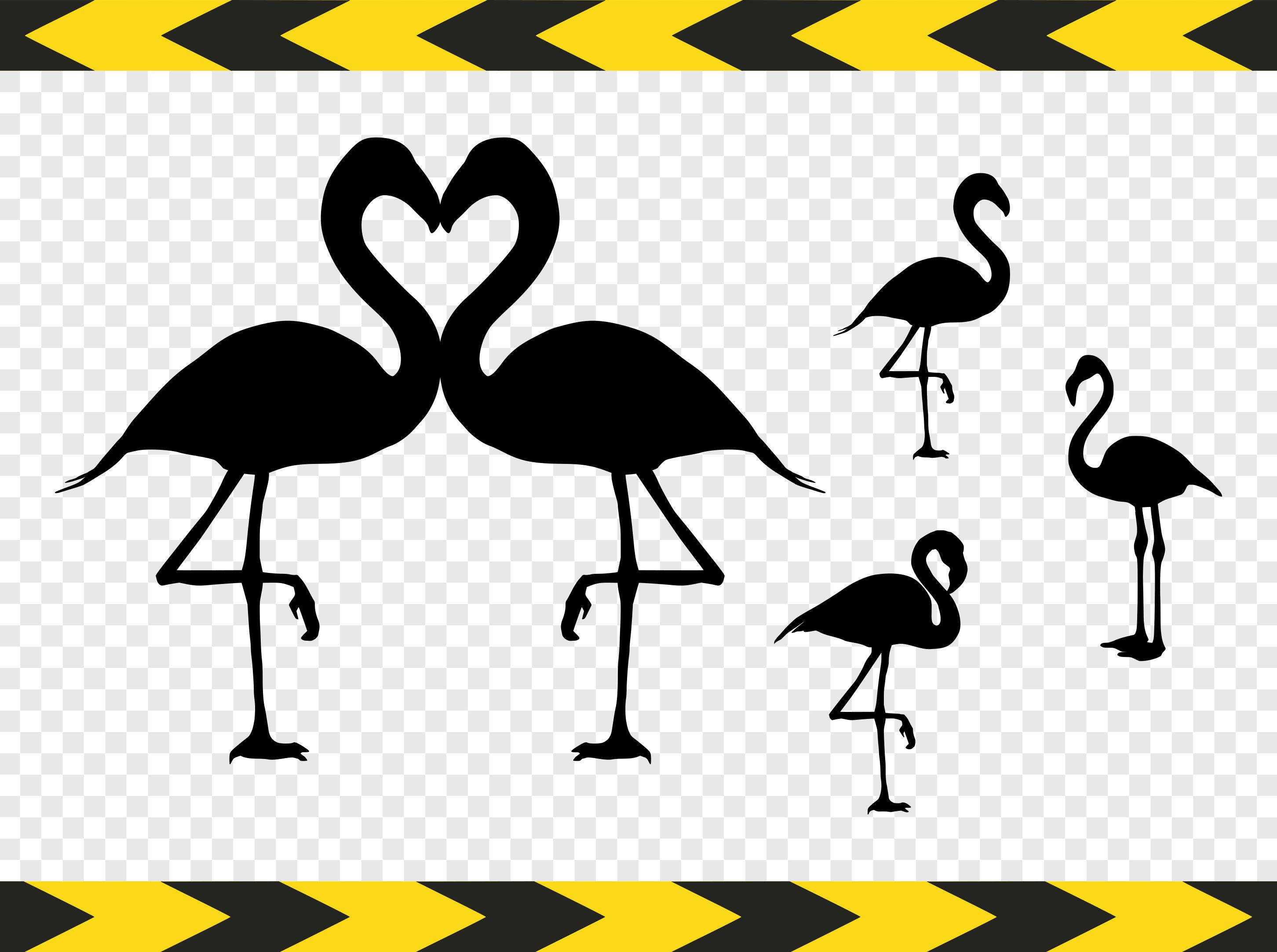 Flamingo Heart Clipart Image