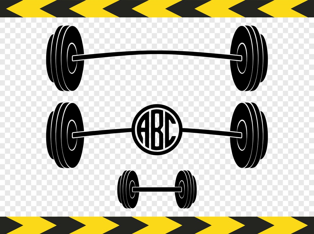 Dumbbell Weight Lifting SVG Clipart Monogram Frame Fitness Cricut ...