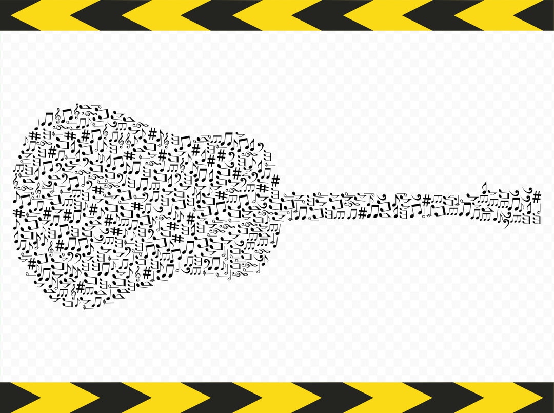 Guitar SVG Musical Notes DXF Printable PDF Music Art Vinyl Decal Files ...