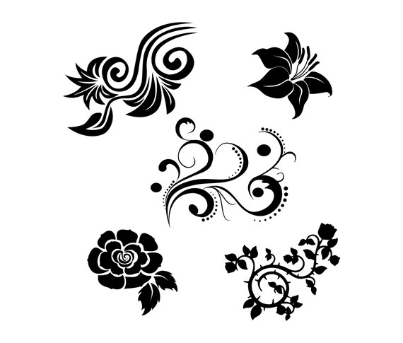 Paquete SVG flor Vector art Clipart corte archivos de archivos | Etsy ...