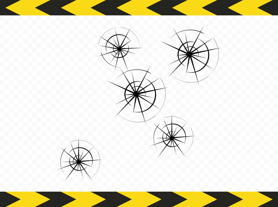 Bullet Holes SVG Clipart Holes in Glass Cut Files for Cricut Silhouette ...