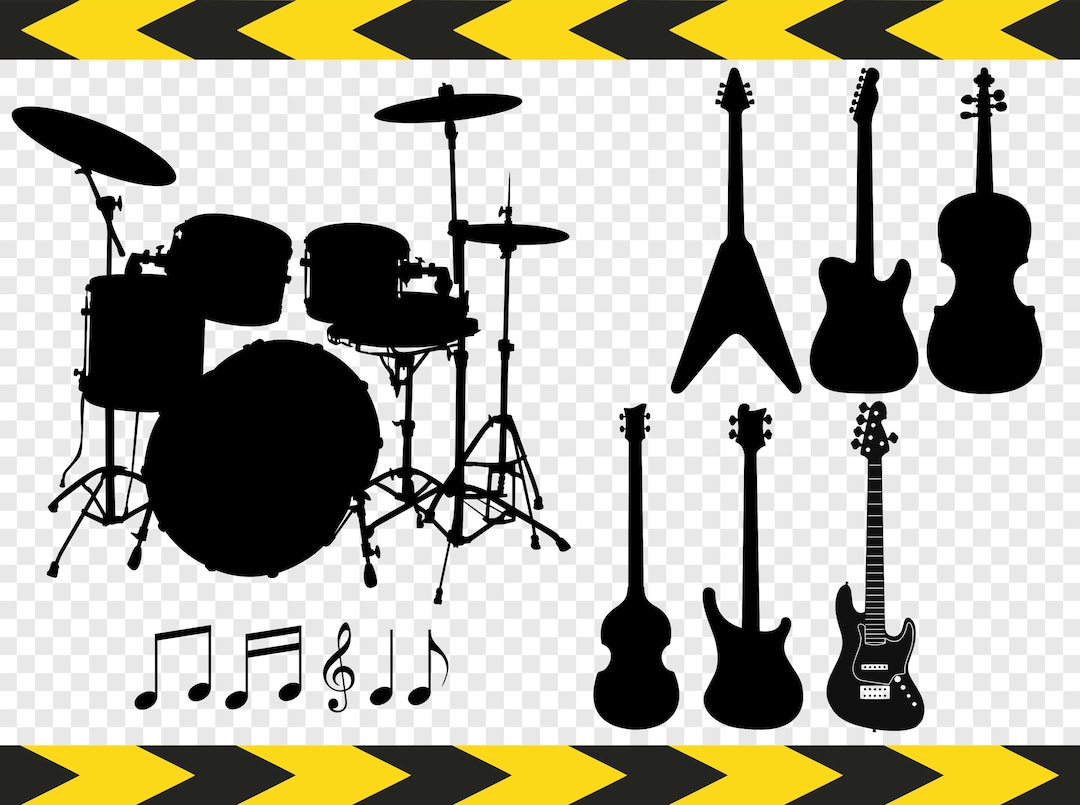 Guitar Svg Drum Music Notes Svg Bass Electric Guitar Musical Instrument ...