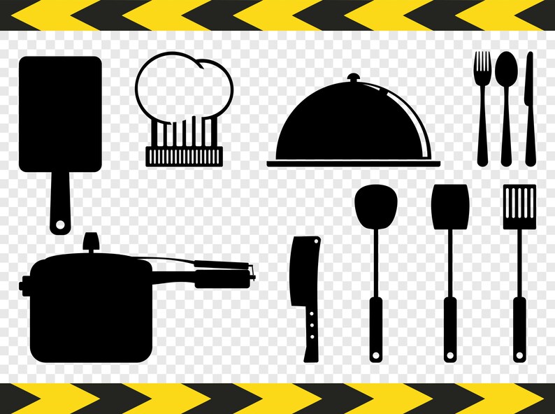 Kitchen Utensils SVG Files Fork Spoon Rolling Pin Chef Hat - Etsy