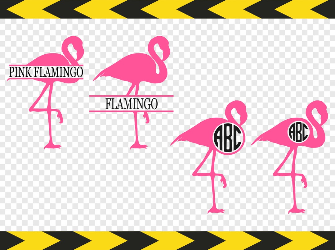 Flamingo Monogram SVG Clipart Vector Party Print Art Bird Dxf Pdf Png ...