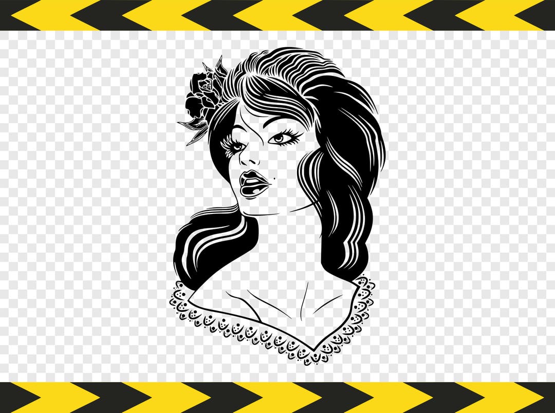 Woman Svg Lady Woman Clipart Art Print Portrait Printable Files Dxf Pdf ...