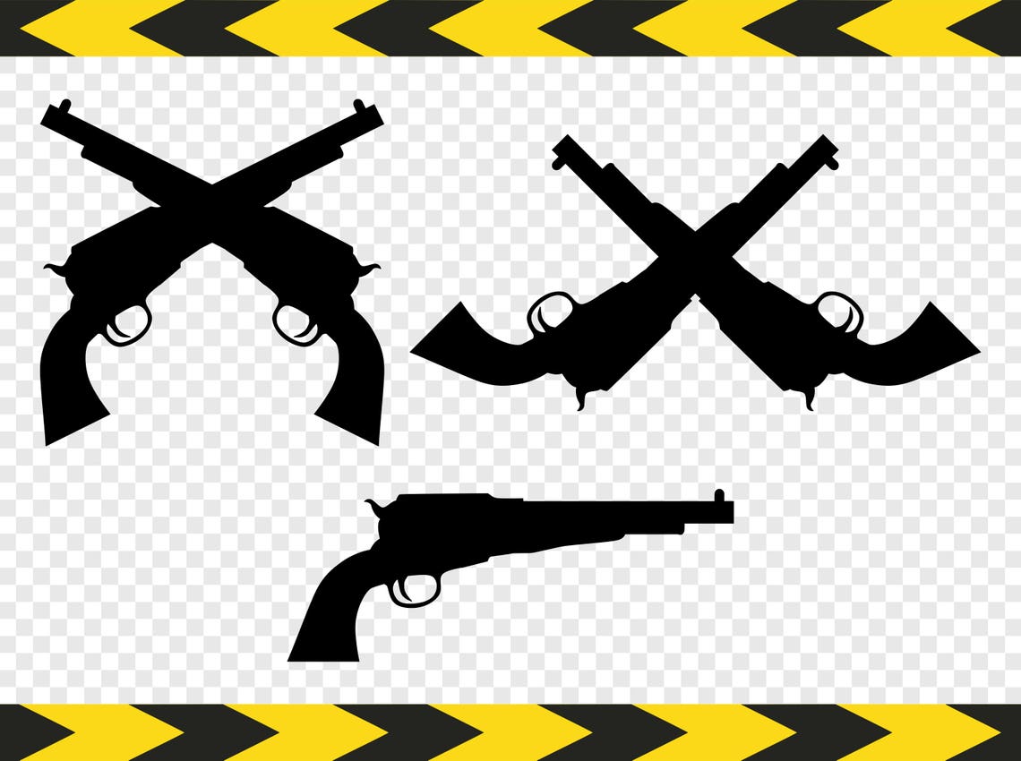 Colt Pistol Svg Silhouette Revolver Crossed Clipart Clip Art - Etsy