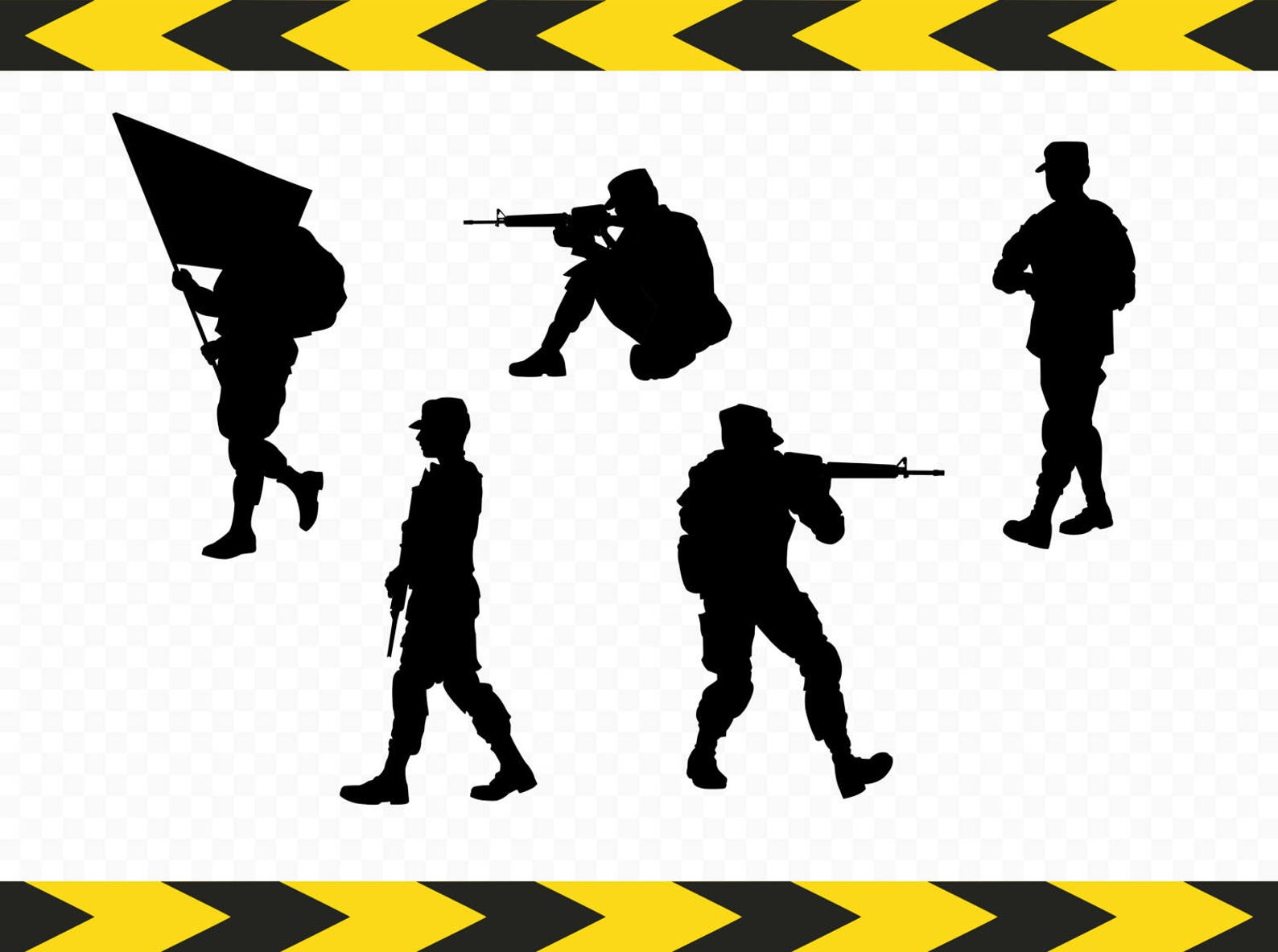 Army Soldiers Infantry Svg Clipart Clip Art Silhouette Cut - Etsy