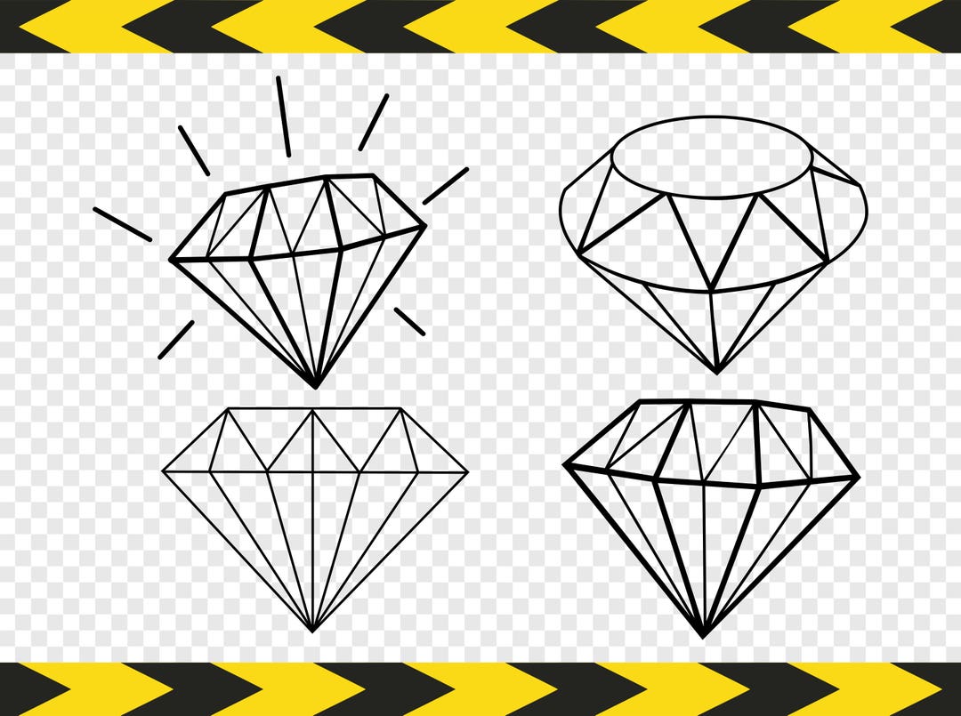 Diamond Svg Bundle Clipart Jewelry Cut Files for Cricut Silhouette Pdf ...