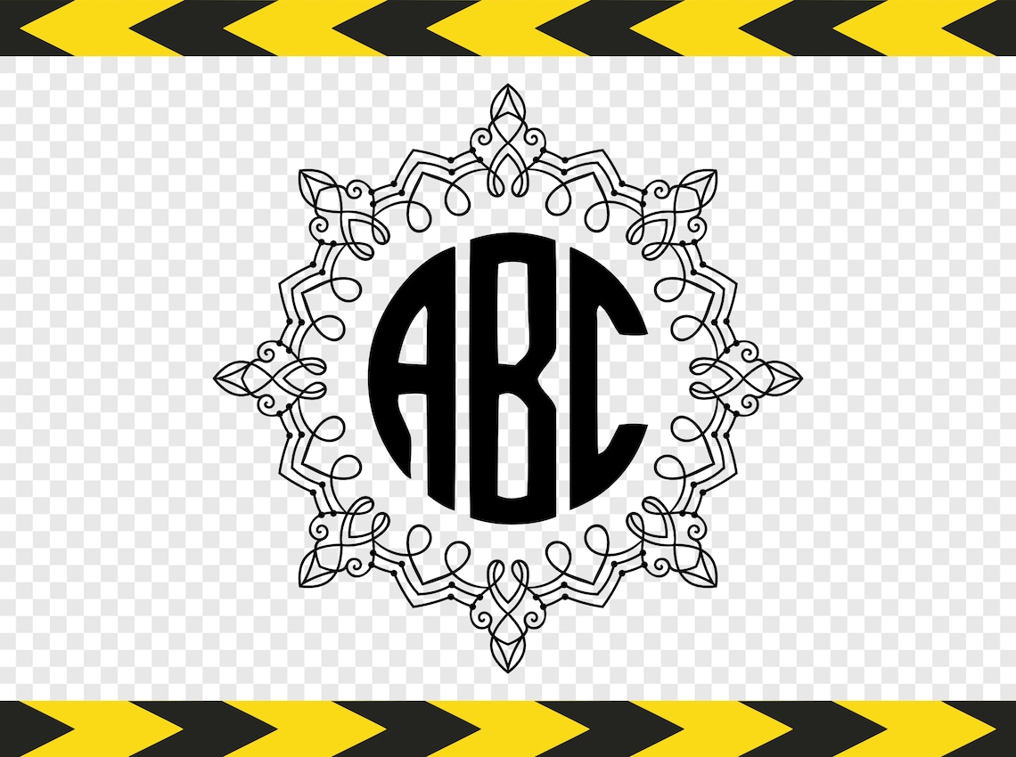 Monogram Frame Svg Clipart Car Decal Monogram Circle Design - Etsy