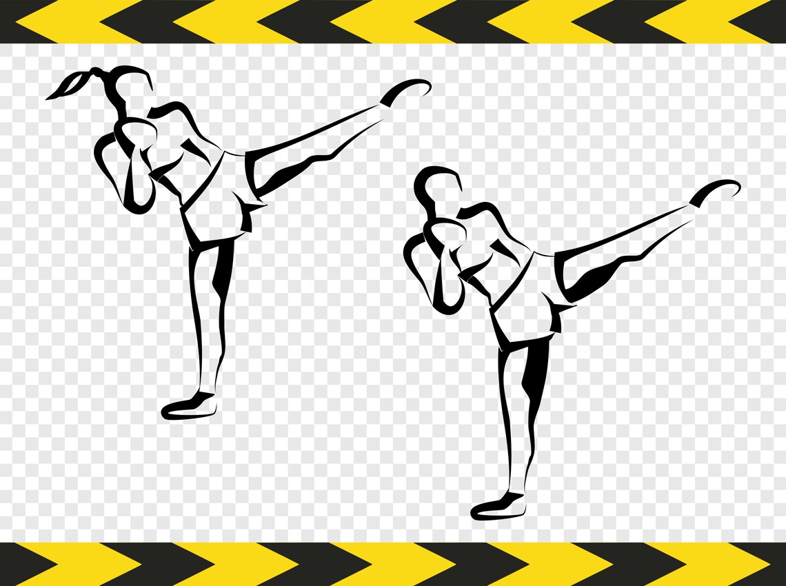 Kickboxing Women Men SVG DIY Stickers Decals Clipart Cut Files | Etsy