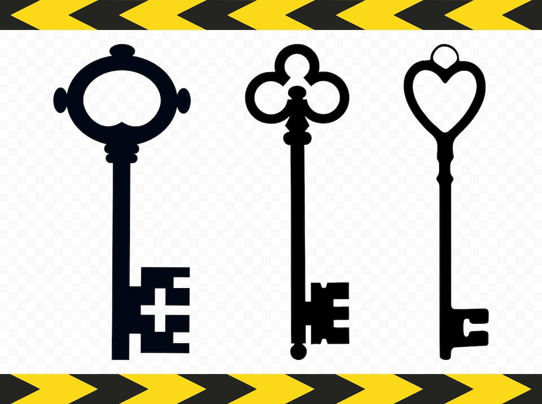 Key SVG Clipart Skeleton Key Decal Decor Heart Cut Files for Cricut ...