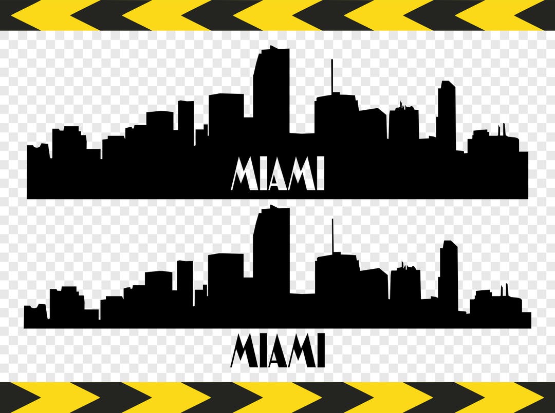 Miami Skyline SVG Print Shirt Cut Files for Cricut Silhouette DXF PDF ...